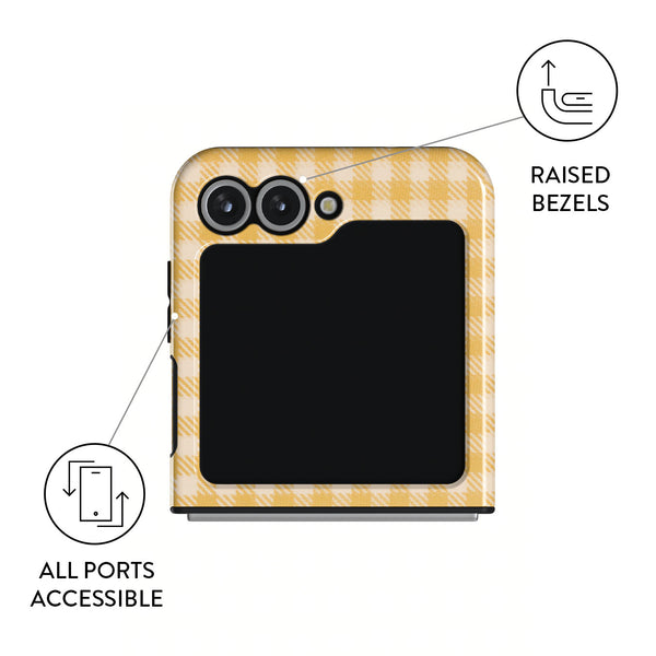 Tuscan Sun - Yellow Plaid Samsung Galaxy Z Flip 6 Case | BURGA