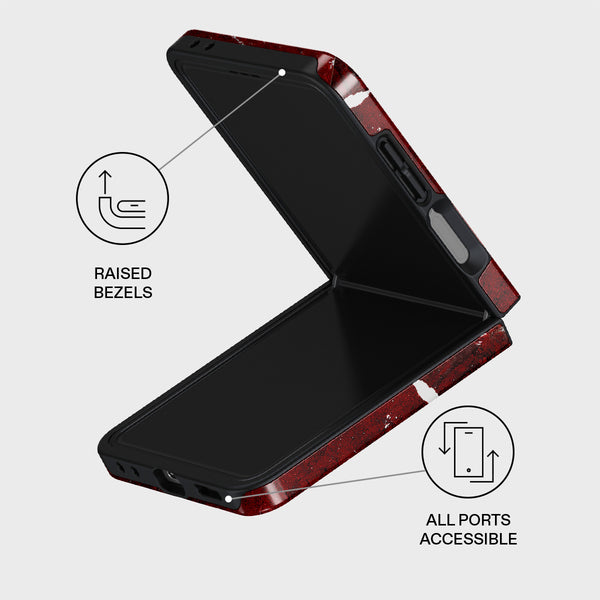 Iconic Red Ruby - Marble Samsung Galaxy Z Flip 7 Case | BURGA