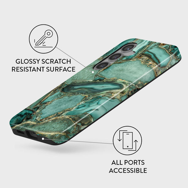 Ubud Jungle - Turquoise Samsung Galaxy S24 FE Case | BURGA